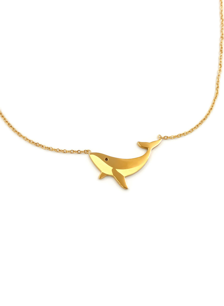 Gold Pendant Necklace | Orca Necklace Chain – Noor Zara